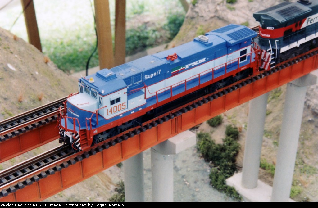 NM 14005, a kitbashed C30-S7R (super 7 series), in aerial view